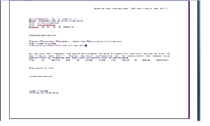 CAROLINA MONTESDEOCA: ¿Qué es un modelo de carta memorando o memorandum?