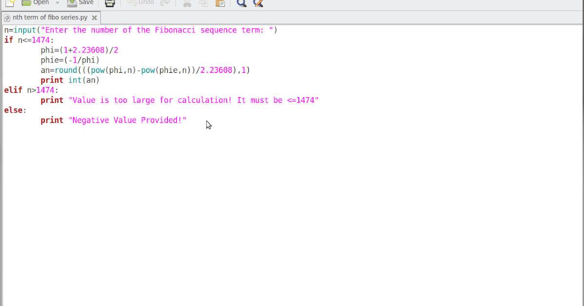Python Palace The Nth Term Of The Fibonacci Sequence