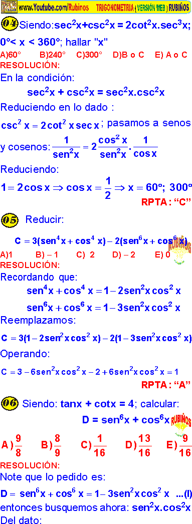 IDENTIDADES TRIGONOMETRICAS EJERCICIOS RESUELTOS EN PDF