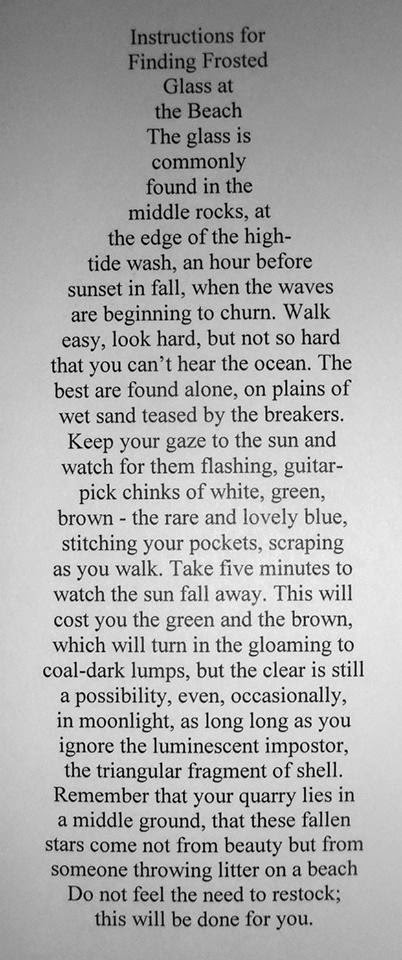 Writerville: Shape Poem: Instructions for Finding Frosted Glass at the ...