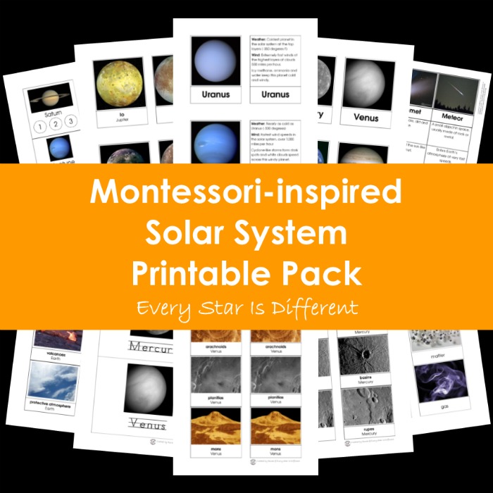 Montessori-inspired Solar System Printable Pack - Every Star Is Different