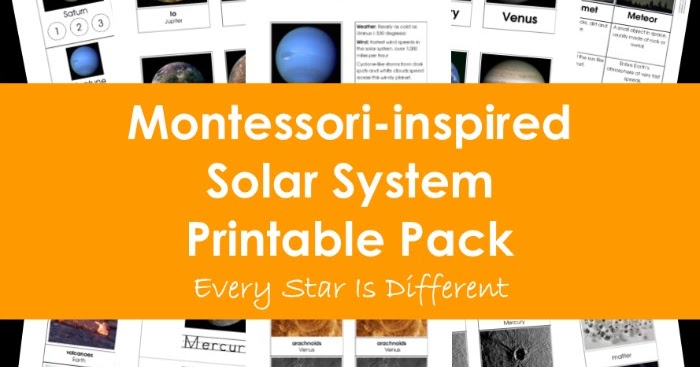 Montessori-inspired Solar System Printable Pack - Every Star Is Different