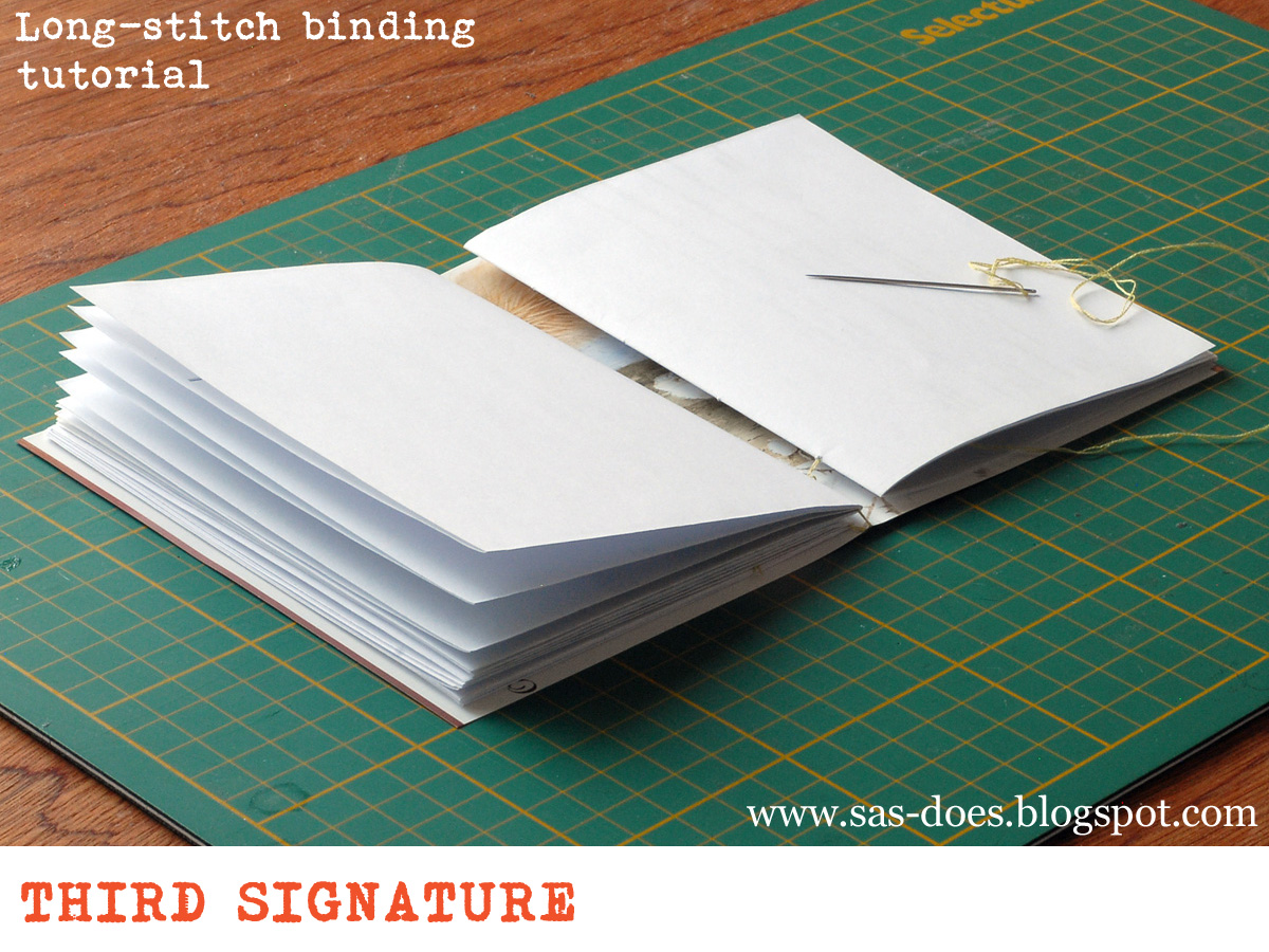 Long-stitch binding tutorial - part 2 | SAS does ...: Long-stitch ...