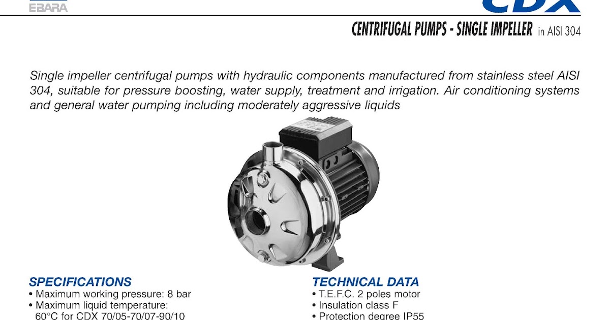 Harga Pompa Ebara : Pompa Ebara CDX series