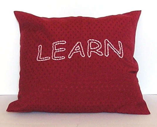 Crafts from a Ravenclaw: DIY: Stitched Writing Cushion