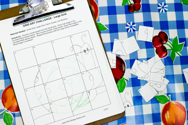 Mystery Grid Art Challenge | Pink Stripey Socks