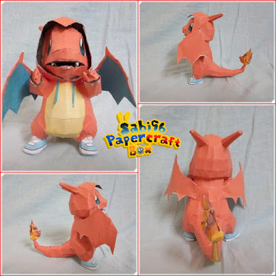 Pokemon Charmander in Charizard Costume Papercraft | Papercraft ...