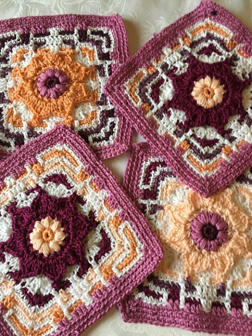 Beautiful Skills - Crochet Knitting Quilting : Funky Flower Tile - Free ...