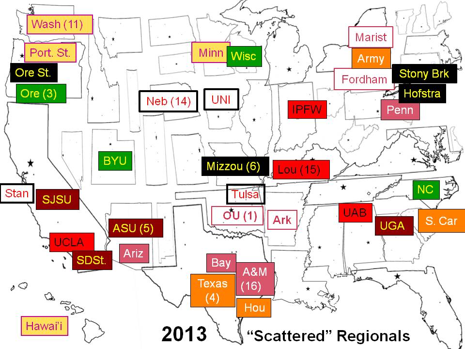 2013 Geospatial NCAA Tournament Map