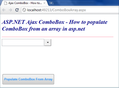 Dot Net Examples: How to populate ComboBox from an array in asp.net