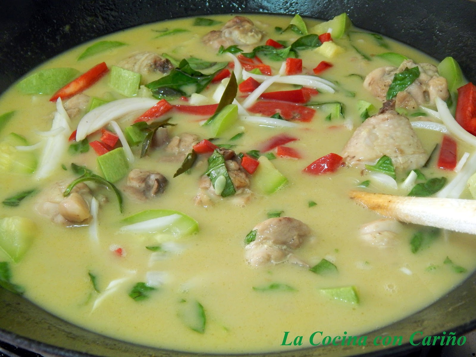 CURRY VERDE DE POLLO AL ESTILO THAI