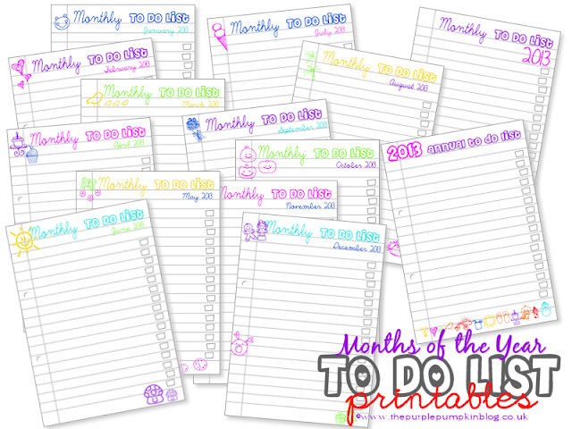 Months of the Year To Do Lists | Free Printables
