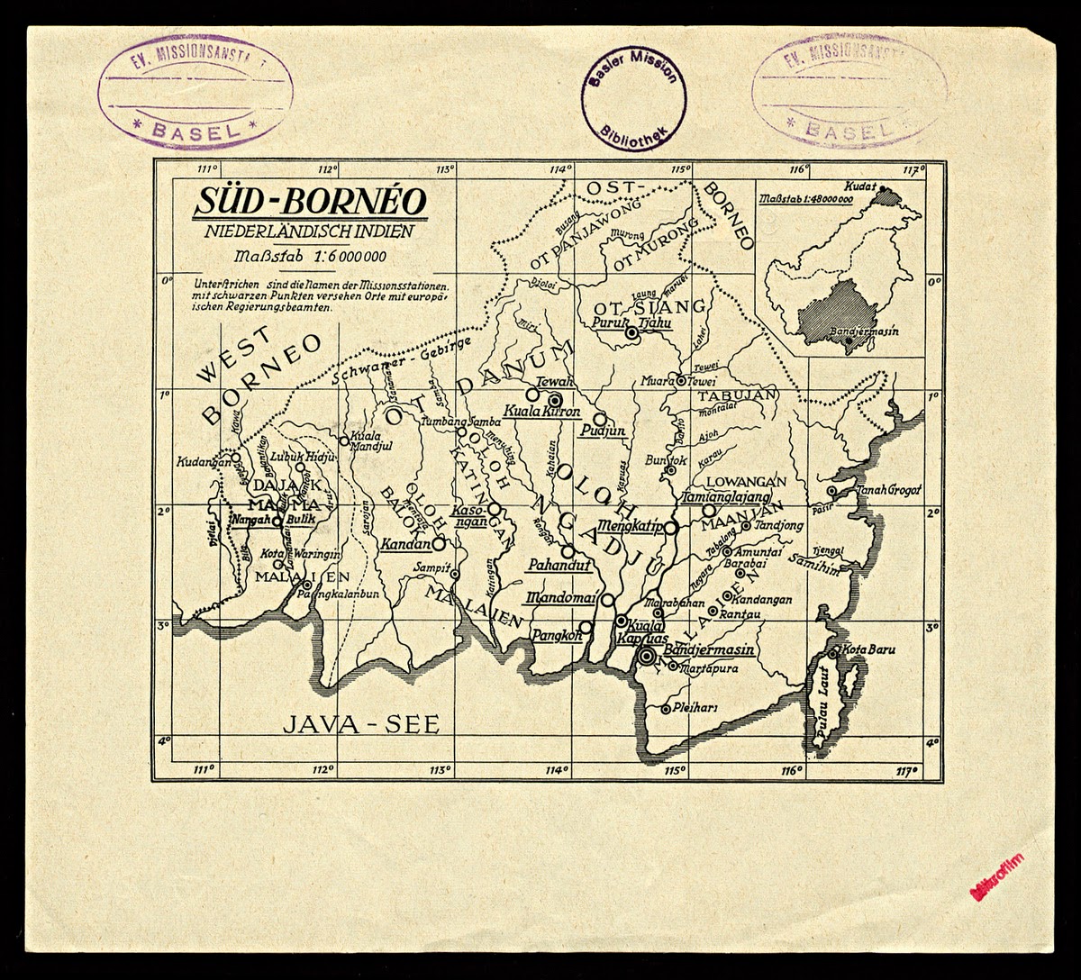 Peta Suku Dayak di Borneo