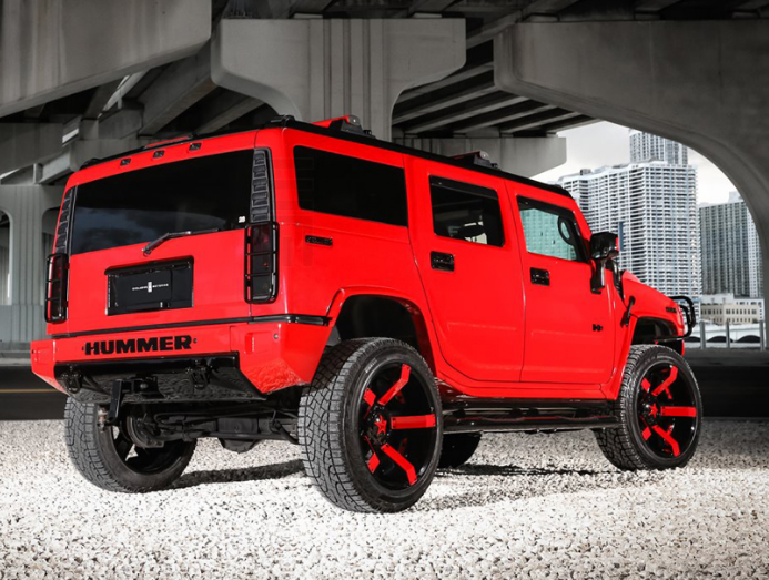 MARTIR OTOMOTIF: This Hummer H2 with XD Wheels is Red and Ready