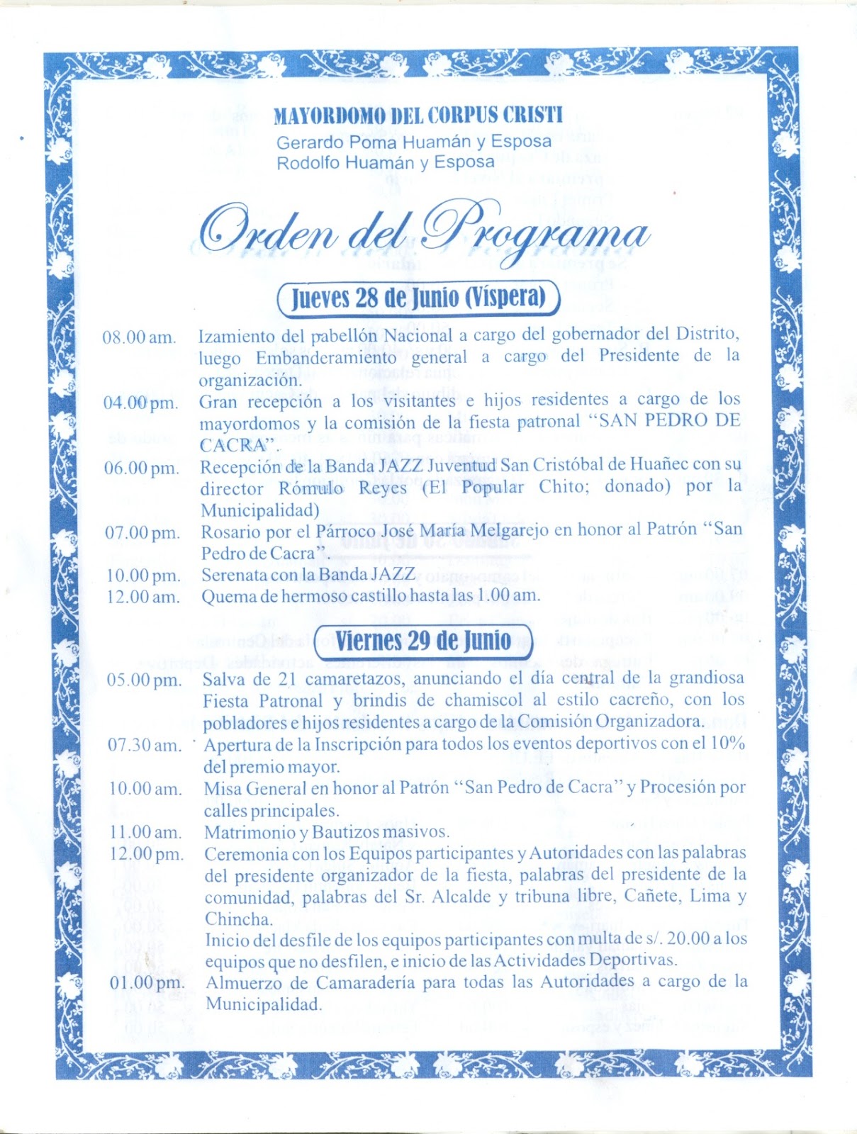 MUNICIPALIDAD DISTRITAL DE CACRA