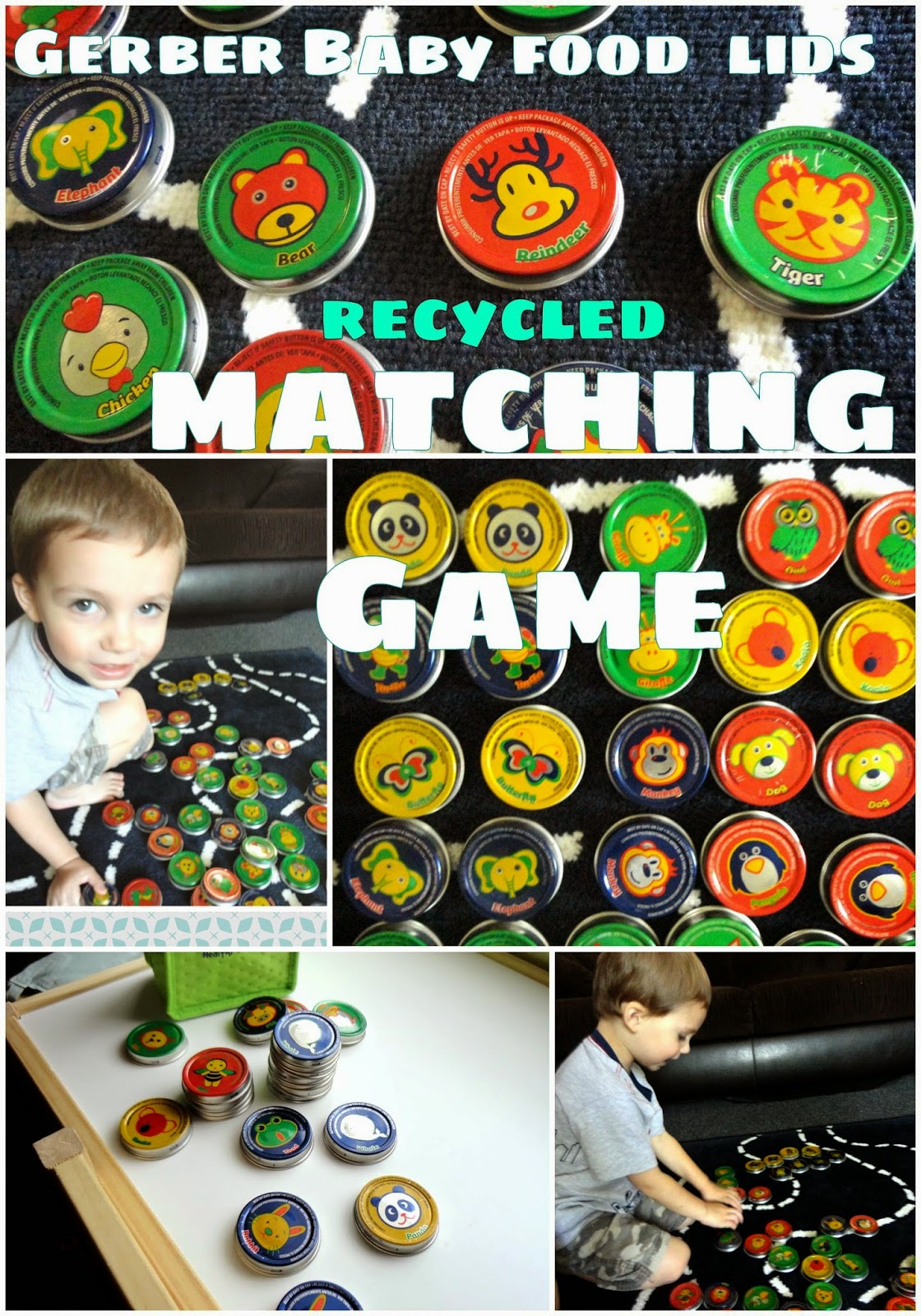 Crafty-Go-Lucky: Gerber baby food lids (recycled) Matching Game!