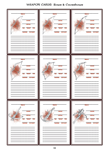 1191 AD Publishing: Weapon Cards