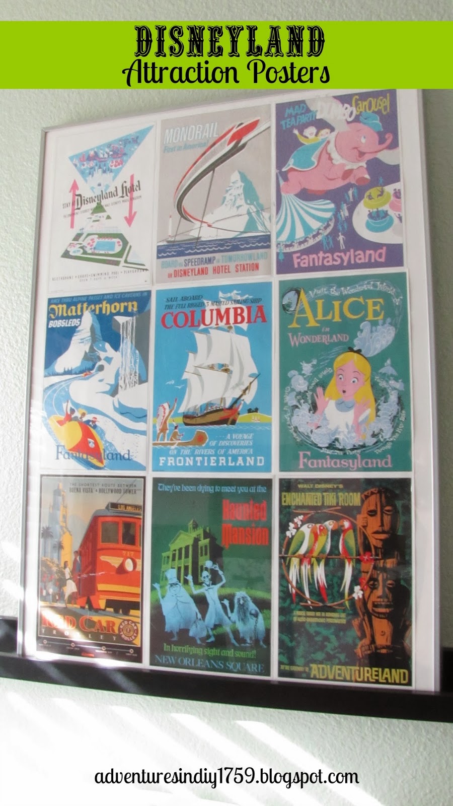 Adventures in DIY: Framed Disneyland Attraction Poster Art