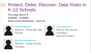 EdTechSandyK: Protect, Deter, Recover: Data Risks in K12 Schools #SXSWedu