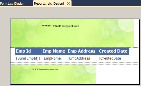 how to add header and footer in rdlc | SharePoint