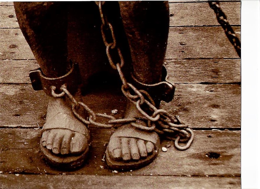 Jersey in Black and White: Shackled feet of the Prisoner