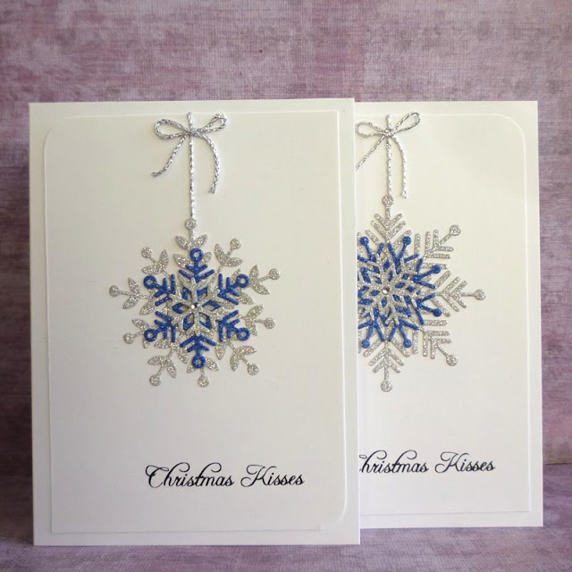 A Scrapjourney: Silver and Blue Snowflakes