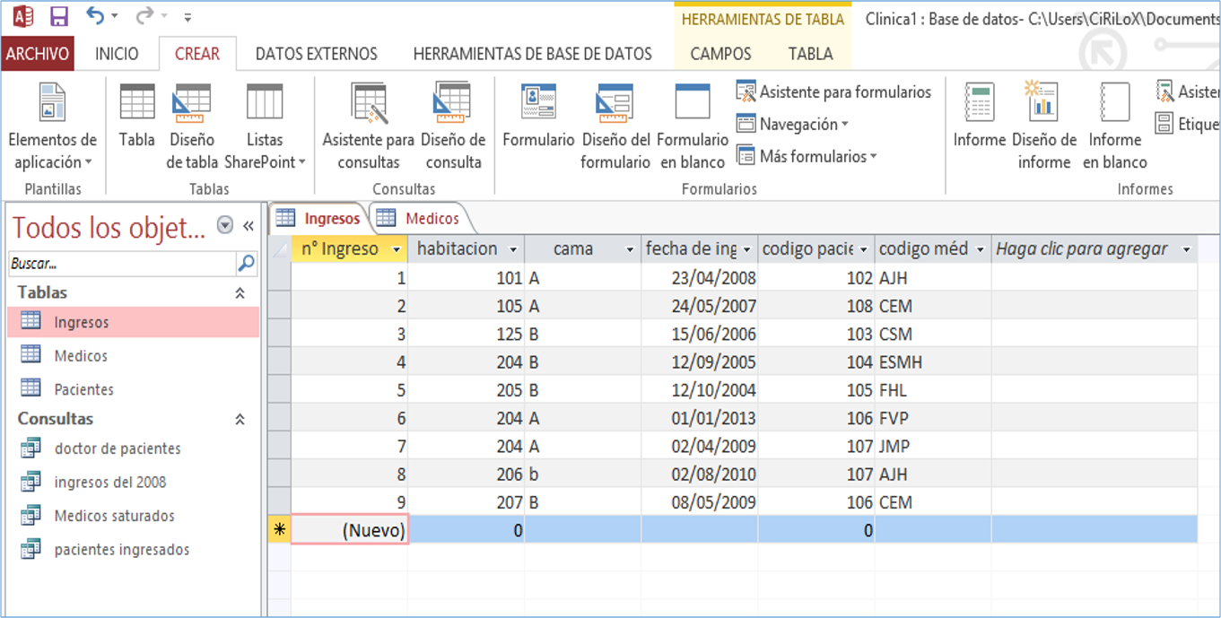 Ejercicios Practicos Diseño Y Creación De Base De Datos ClÍnica