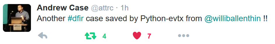 HolisticInfoSec™: Toolsmith Tidbit: Will Ballenthin's Python-evtx