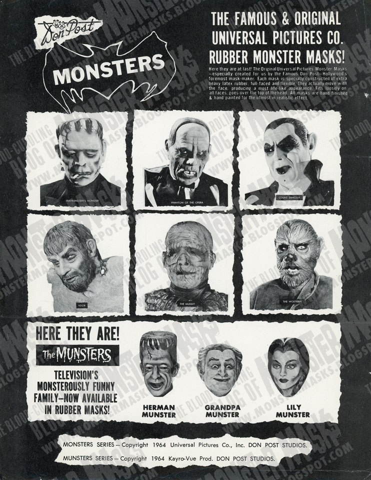 Don Post Studios Munster Masks | Blood Curdling Blog of Monster Masks