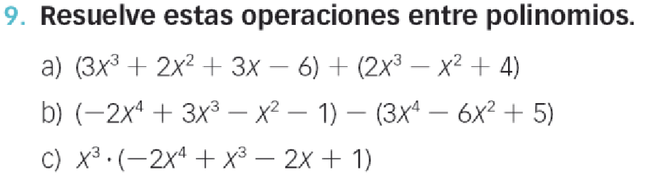 3º E.S.O. - Matemáticas Aplicadas: Operaciones con polinomios