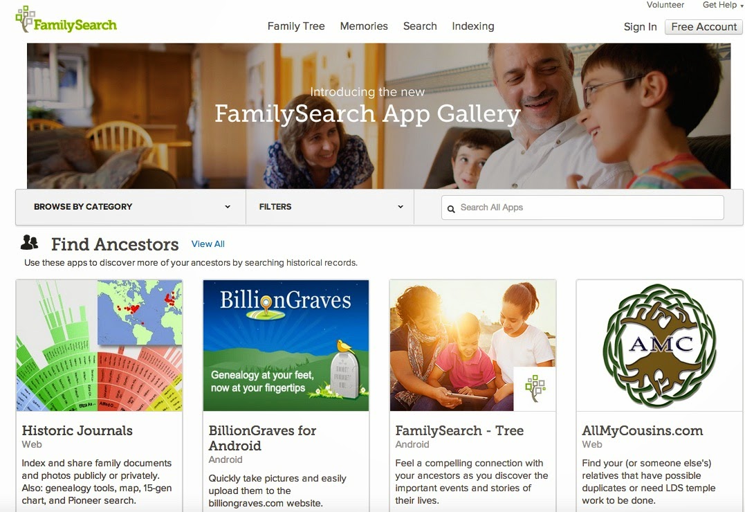 Genealogy's Star: FamilySearch Launches Online App Galery