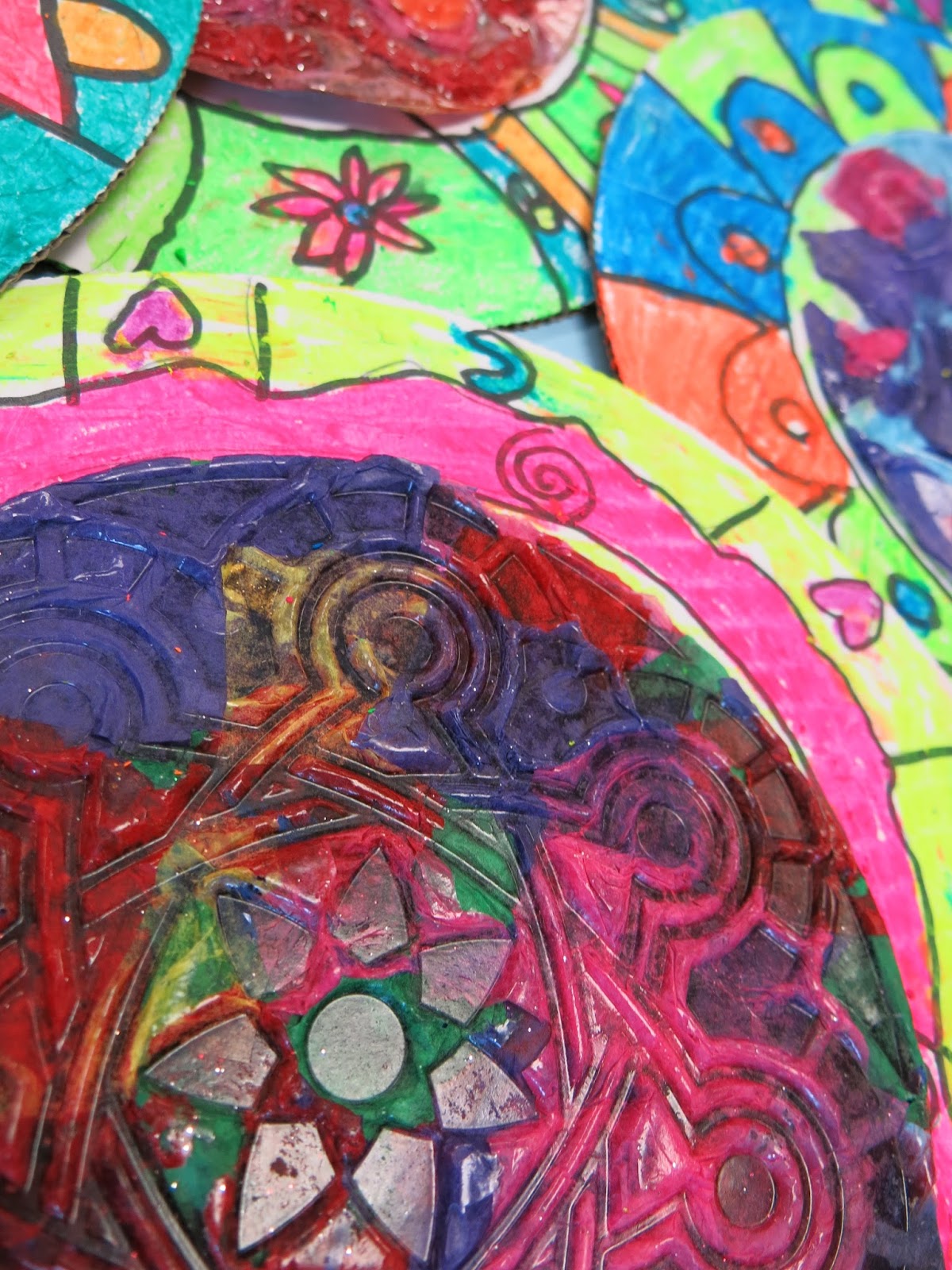Cassie Stephens: In the Art Room: Dot Day Radial Designs by 3rd Grade