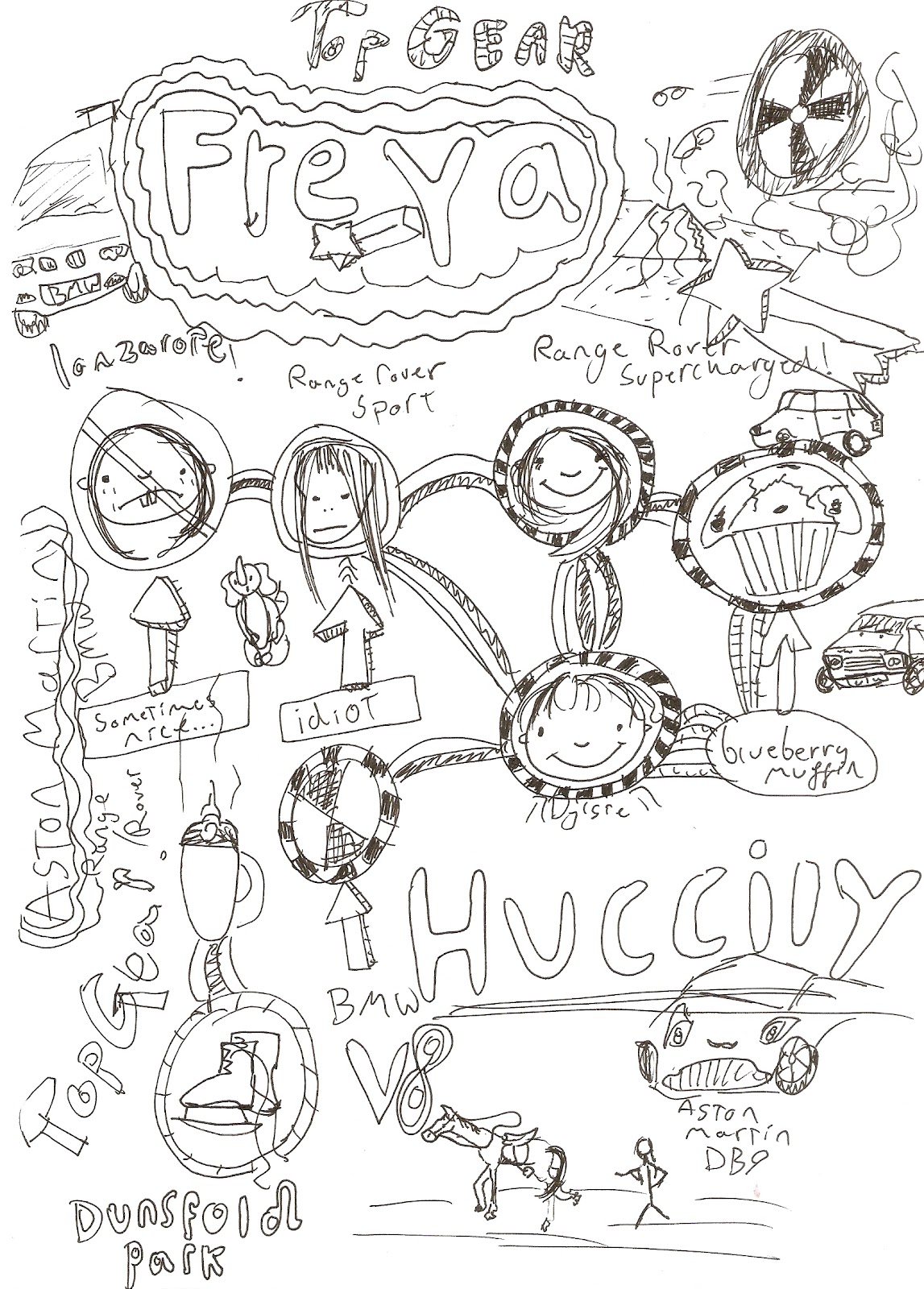 Tom Gates Doodles Sketch Coloring Page