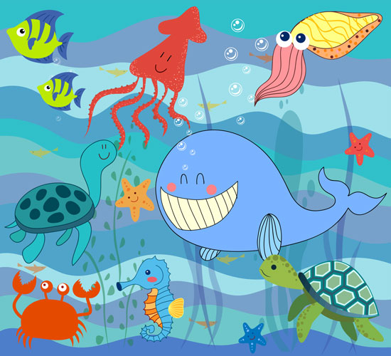Mundo Marino cartoon | Vector Clipart