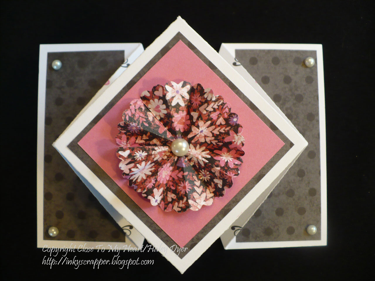 The Inky Scrapper: Diamond Fold Card & Pleated Scallop Flower Tutorials