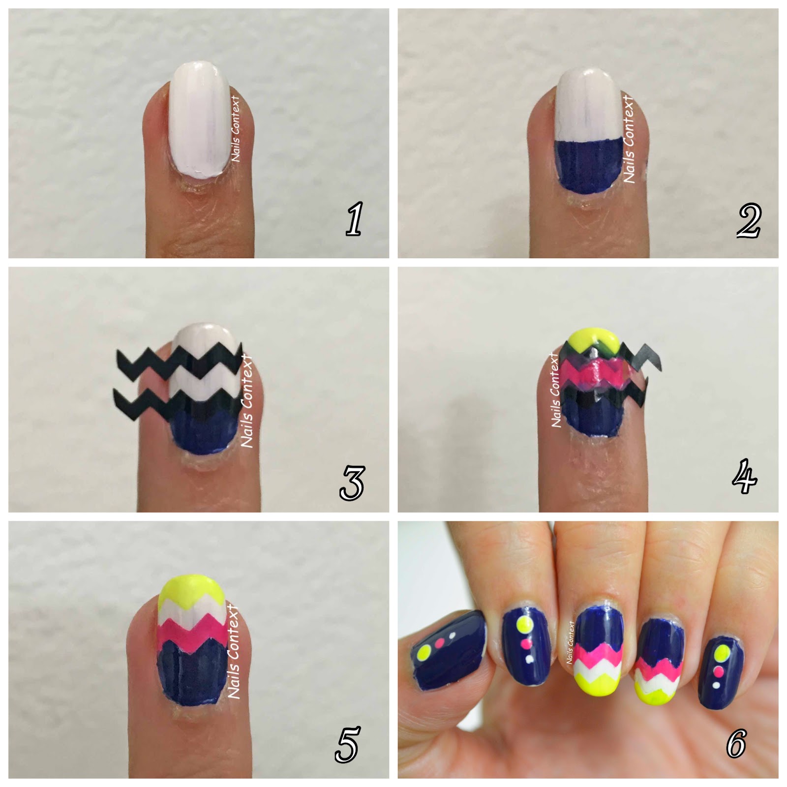 Nails Context: Tutorial : Chevron Colorblock Nails