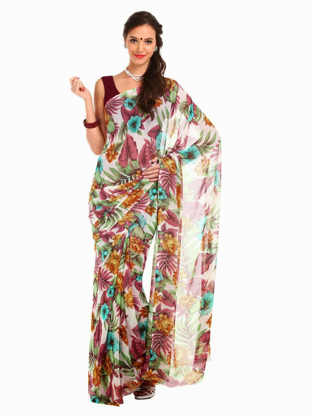 Printed saree designs 2015