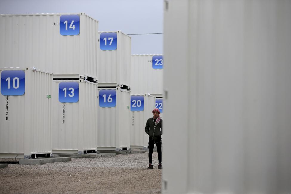 Migrant Crisis : A migrant shelter made from containers - World Politics