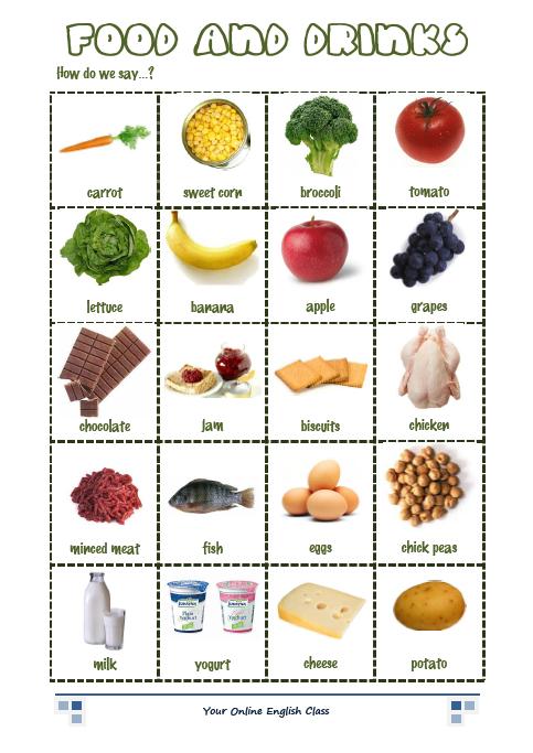 English: Quantifiers (Food and Drinks)
