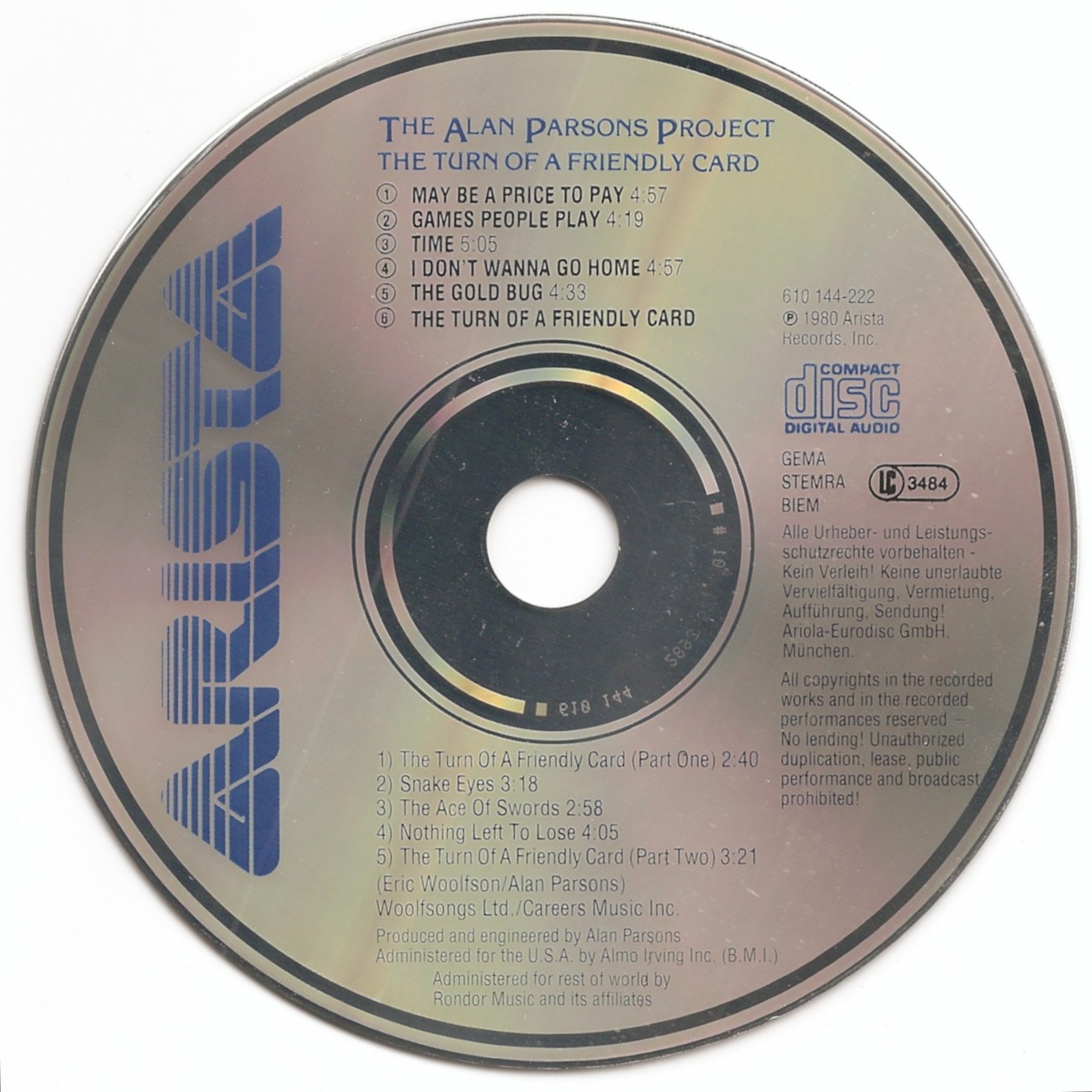 The First Pressing CD Collection: The Alan Parsons Project - The Turn ...