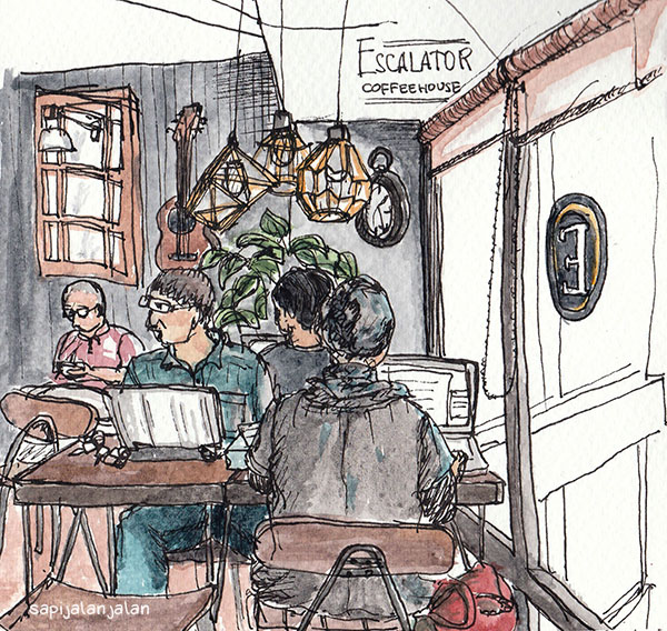 HEAVEN'S AT THE END OF THE WORLD: Kafe-Kafe Asyik di Jakarta, Dalam Sketsa