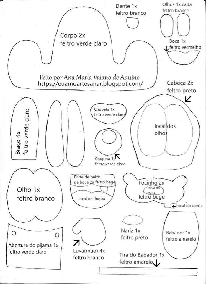 Pluto baby com molde para feltro - Ver e Fazer