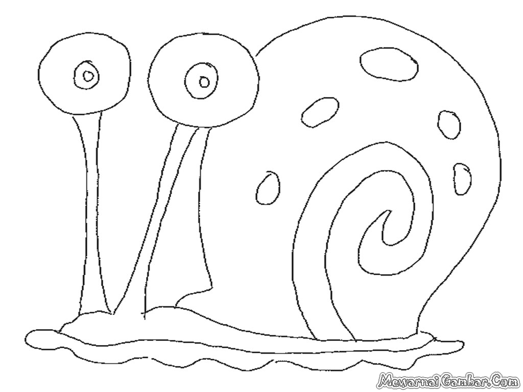 Mewarnai Gary Siput SpongeBob | Mewarnai Gambar