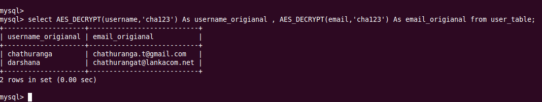 Being Compiled Encrypt Mysql Data Using Aes Techniques