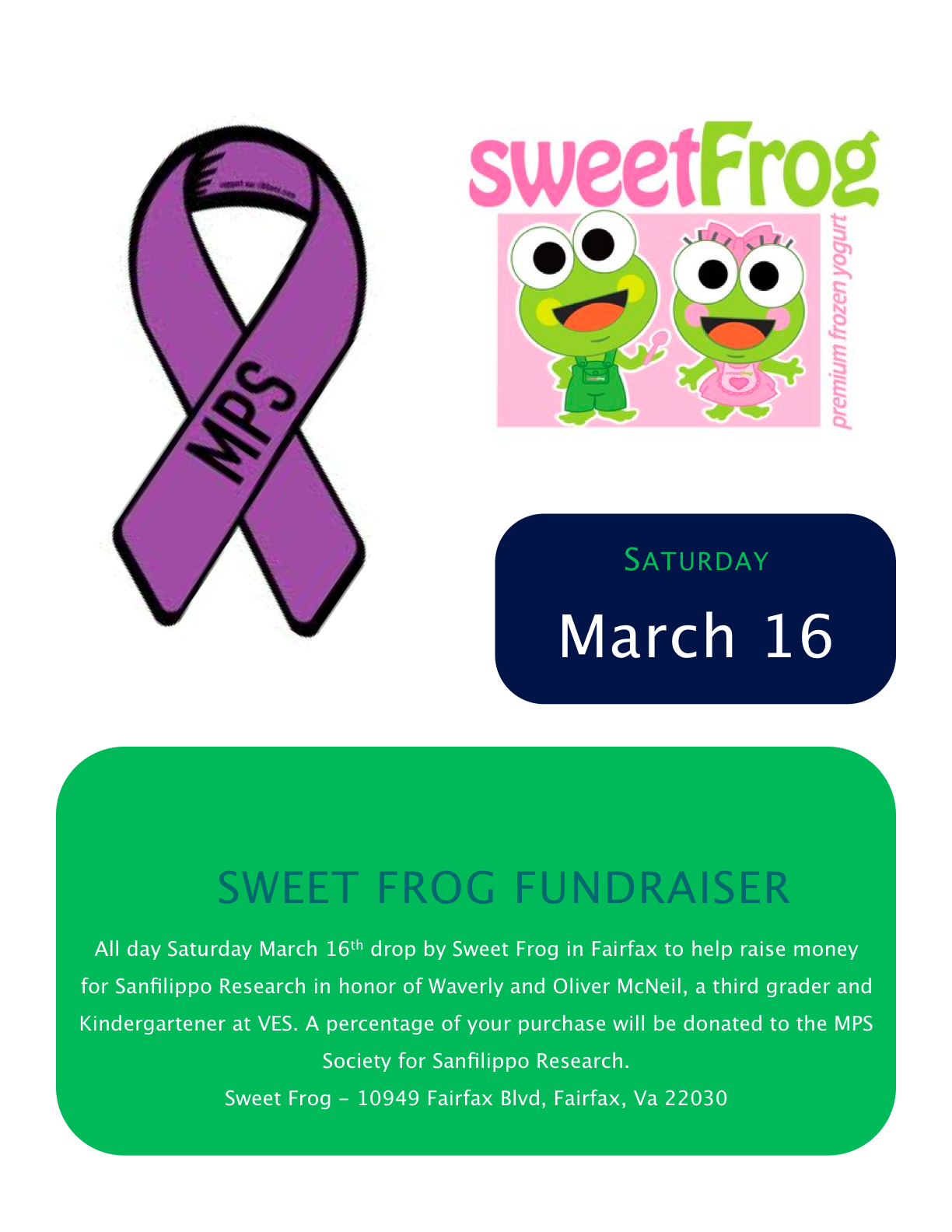 Sweet Frog Fundraiser Sweet Frog Fundraiser