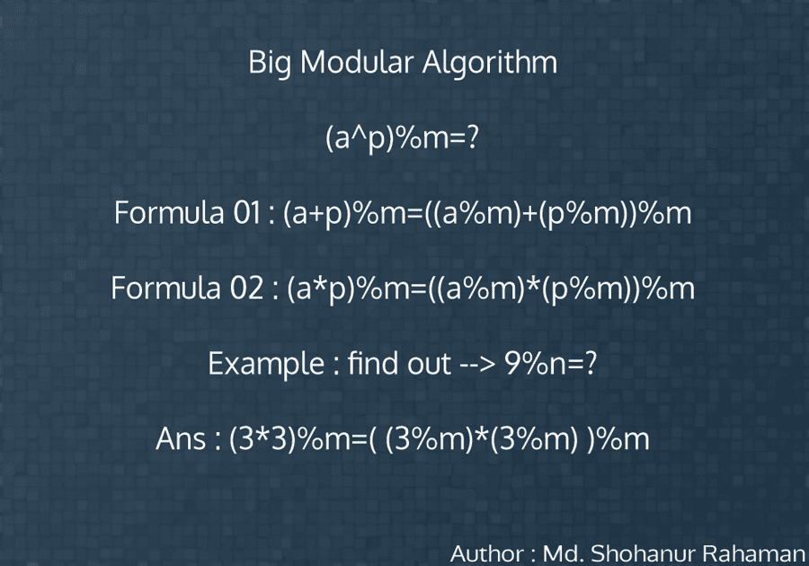 Big Mod Algorithm ~ City University Programming Club