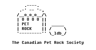 The Pet Rock Society: Pet Rock ASCII Art