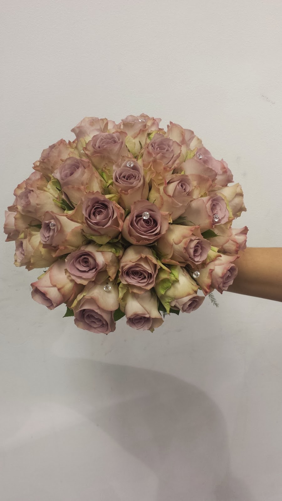 Birte - Blomsterdekoratør: Brudebukett med Memory Lane roser