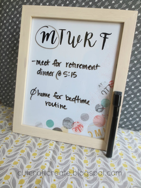 Cut, Craft, Create: DIY Reminder Board {Dry Erase} in minutes!