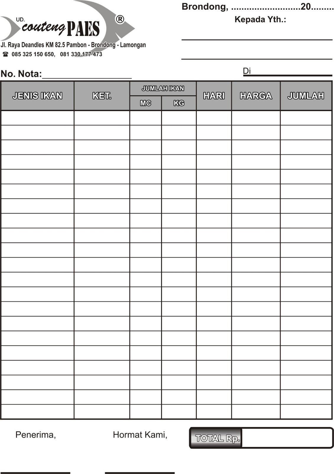 ALIEF OFFSET & REKLAME: NOTA dan SURAT JALAN